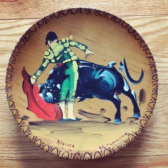Vintage | Wall Decor | Wood Spanish Matador Plate Wall Hanging | Poshmark